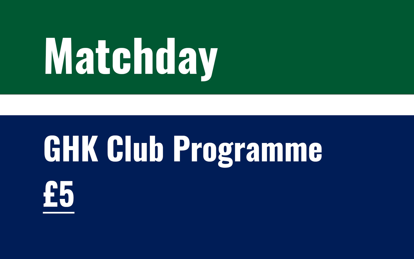 GHK Rugby Matchday Programme - GHK Rugby