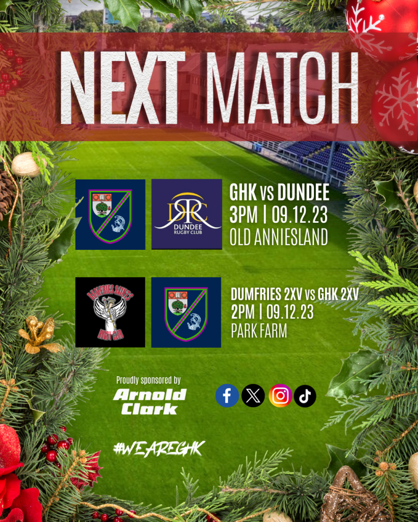 Next Match: GHK Rugby vs Dundee - GHK Rugby