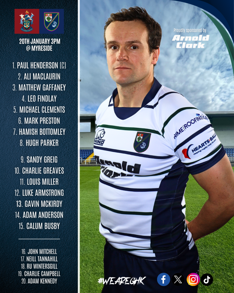 Team Announcement: Watsonians vs GHK Rugby - GHK Rugby